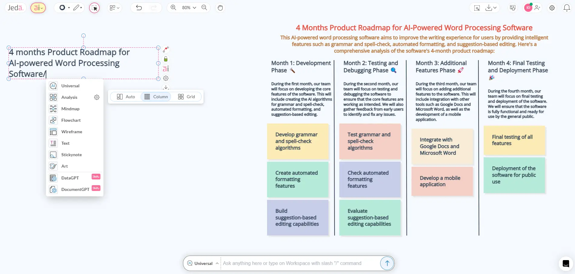Generative AI Product Roadmaps — Jeda.ai's Generative AI Workspace